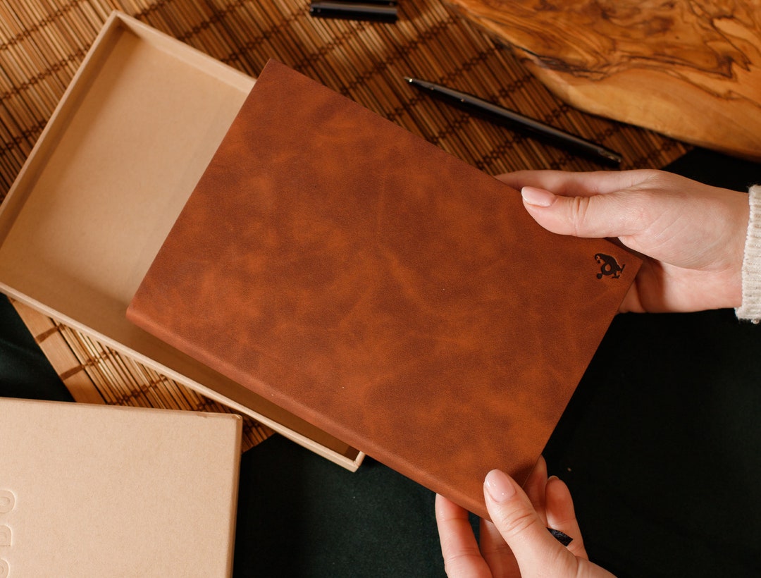 Premium A5 Notebook Made From Bamboo, PU Vegan Leather, 100 Gsm Bamboo ...
