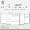 Nutrition Client Intake Form Bundle Nutrition Template Health Coach ...