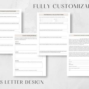 Nutrition Client Intake Form Bundle: Health Coach Template (PDF) - Etsy