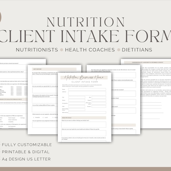 Client Intake Form Canva - Etsy New Zealand