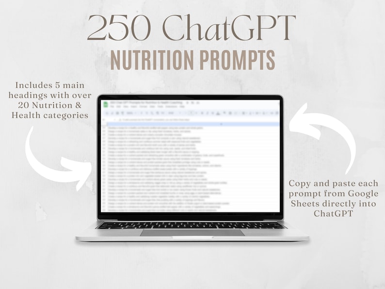 250 Chatgpt Nutrition Prompts: Health & Wellness (PDF) - Etsy