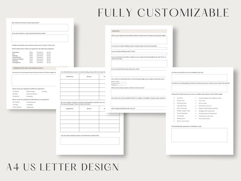 Nutrition Client Intake Form Canva Template Health Coach - Etsy