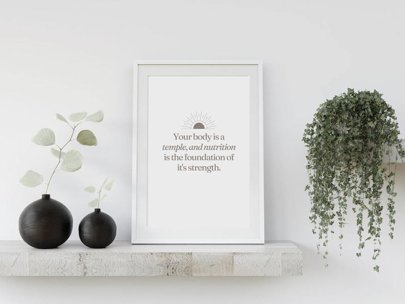 Nutrition Wall Art Print, Health Quote Modern Printable, Boho Wall ...
