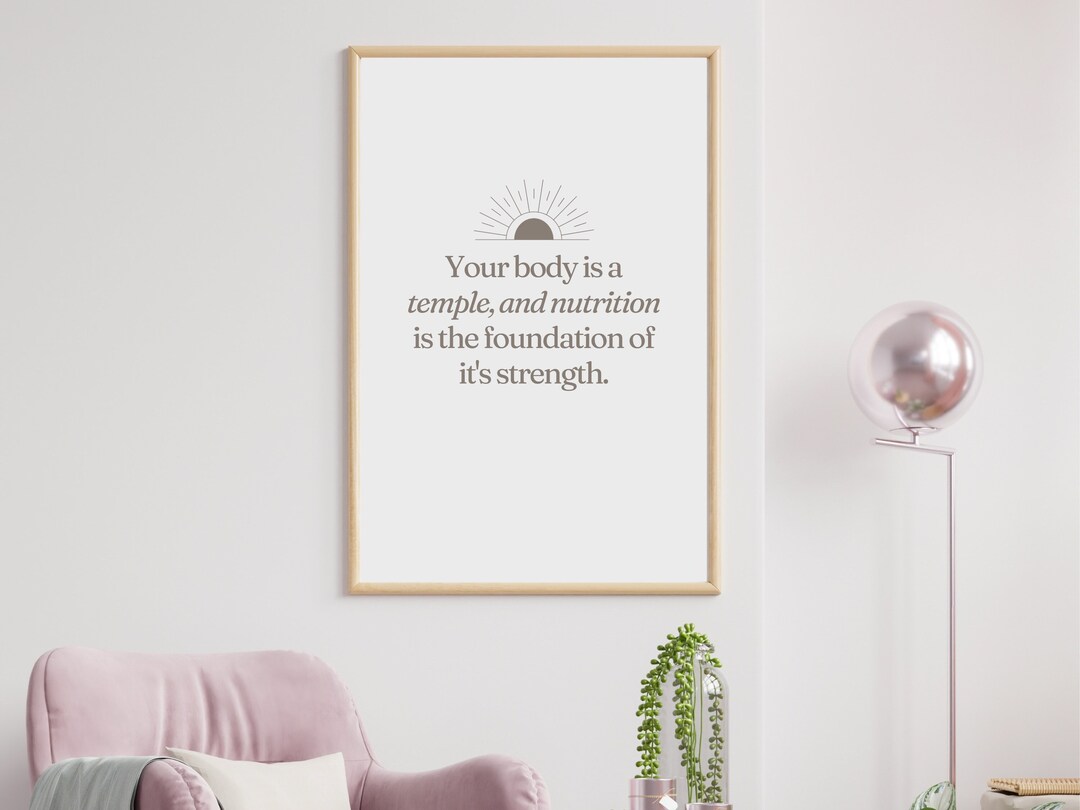 Nutrition Wall Art Print, Health Quote Modern Printable, Boho Wall ...