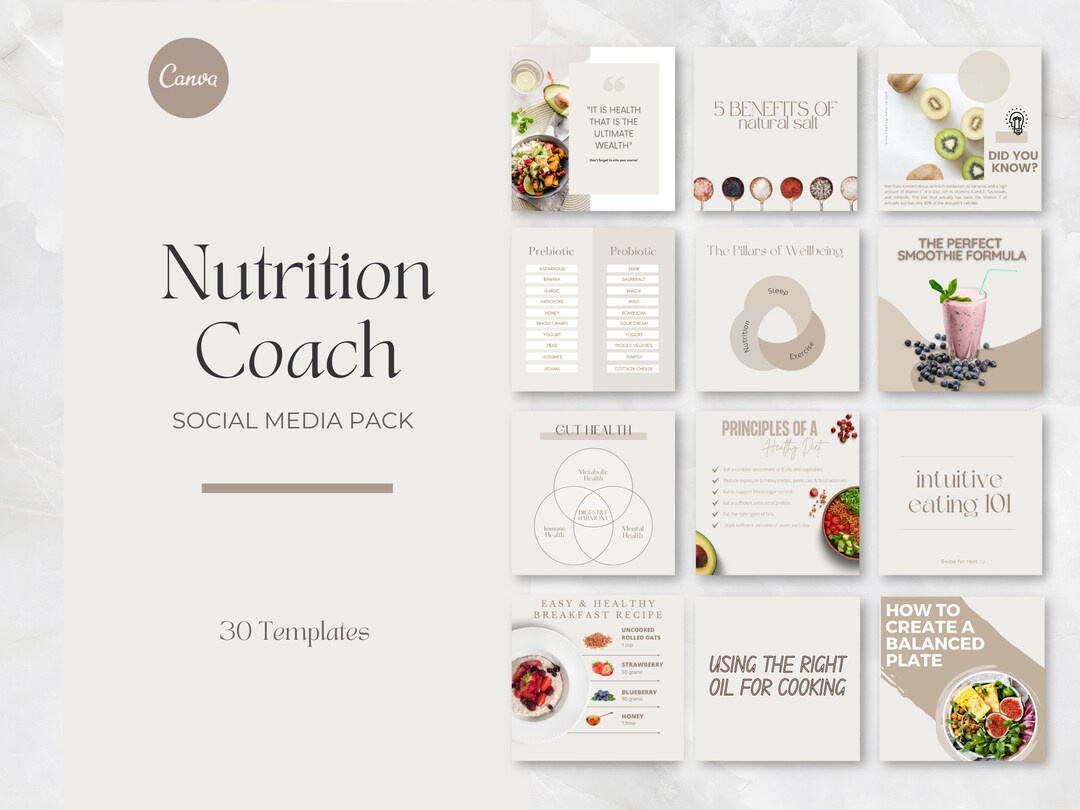 Nutrition Coach Instagram Post Template Health Coach Content - Etsy