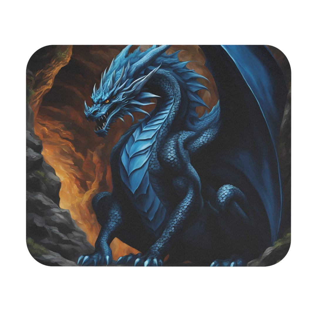 Blue Dragon Mouse Pad, Desk Gaming Pad, Office Supplies, Rectangle Mat ...