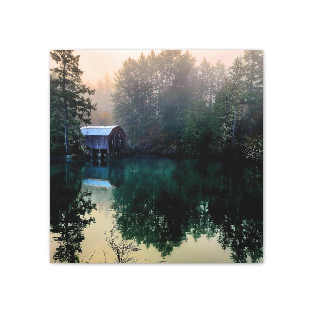 Pacific NW Boathouse Canvas Print - Etsy