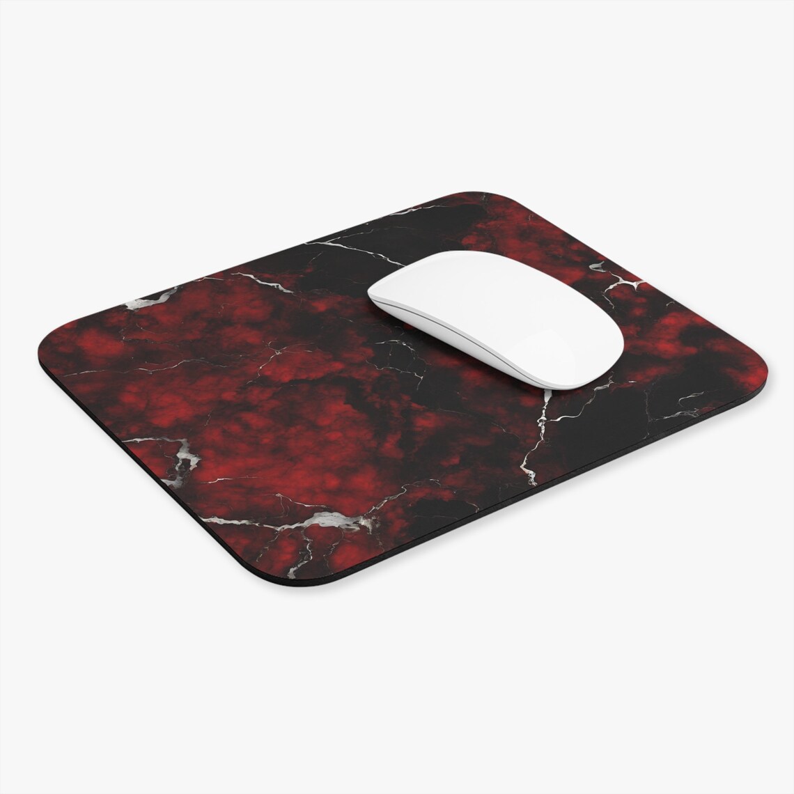 Red and Black Marble Mouse Pad (rectangle) | Desk Mousepad | Gaming ...