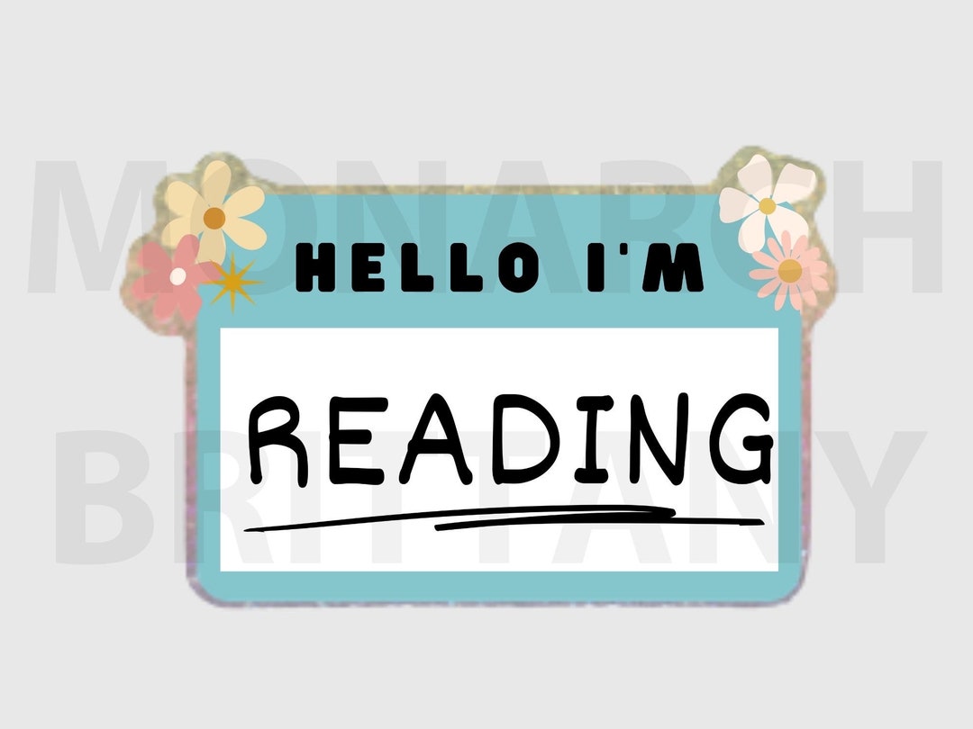 Hello Im Reading Vinyl Sticker Kindle Sticker Bookish Sticker Book ...