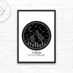 Realms of SJM Multiverse, Velaris, Terrasen, Crescent City Art Print ...