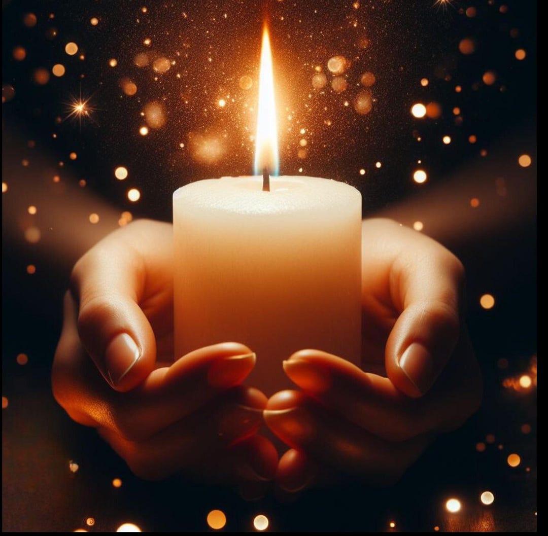Kerze leuchtend mit Lichteffekt in der Hand - Etsy.de