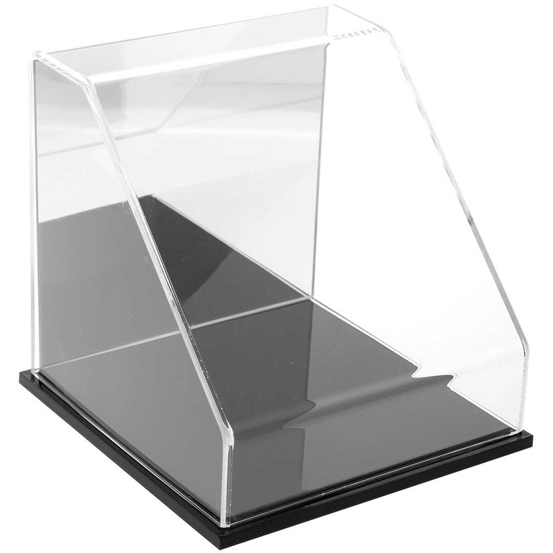 Plymor Clear Acrylic Slanted Front Display Case With Black Base mirror ...