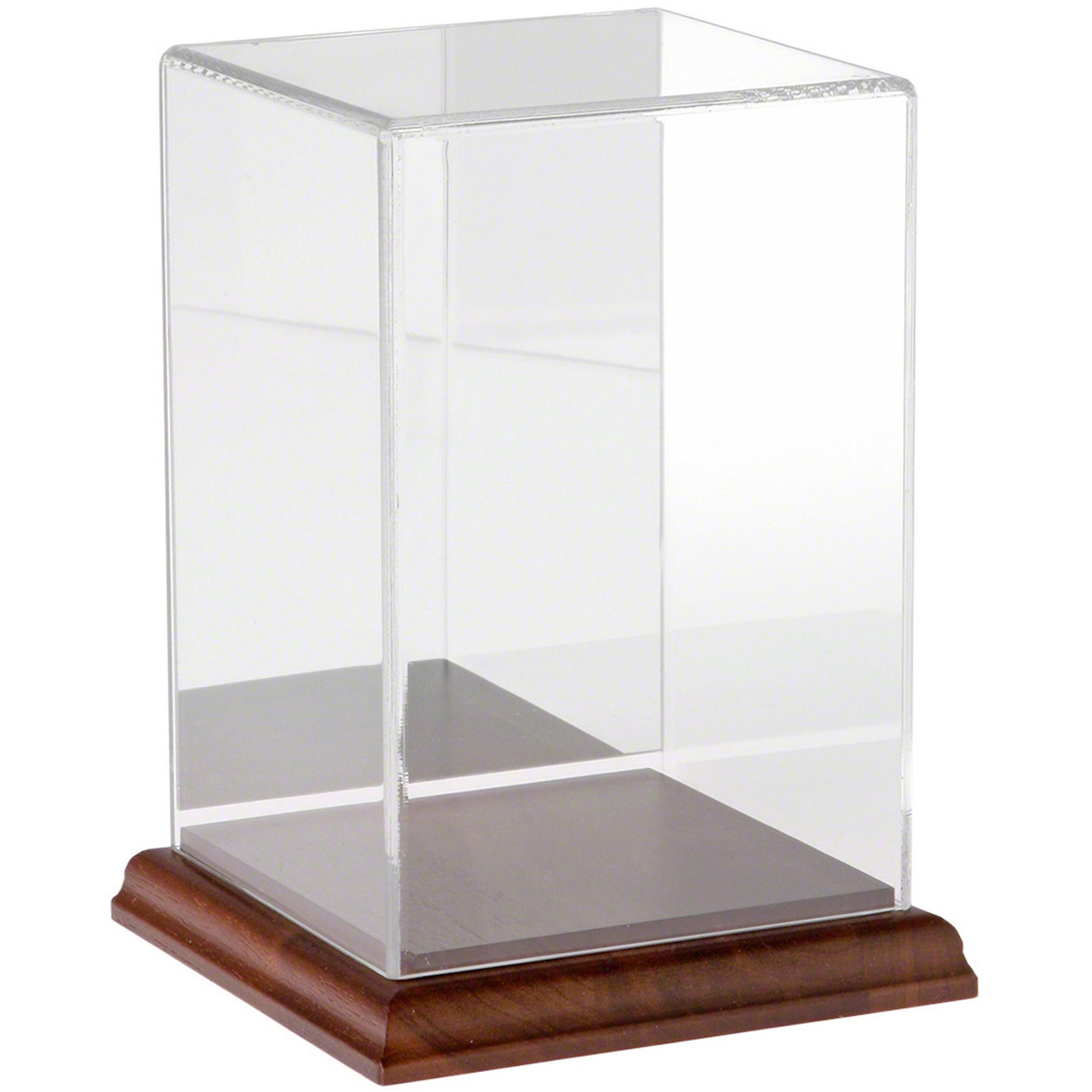 Plymor Clear Acrylic Display Case With Hardwood Base mirror Back, 4 W X ...