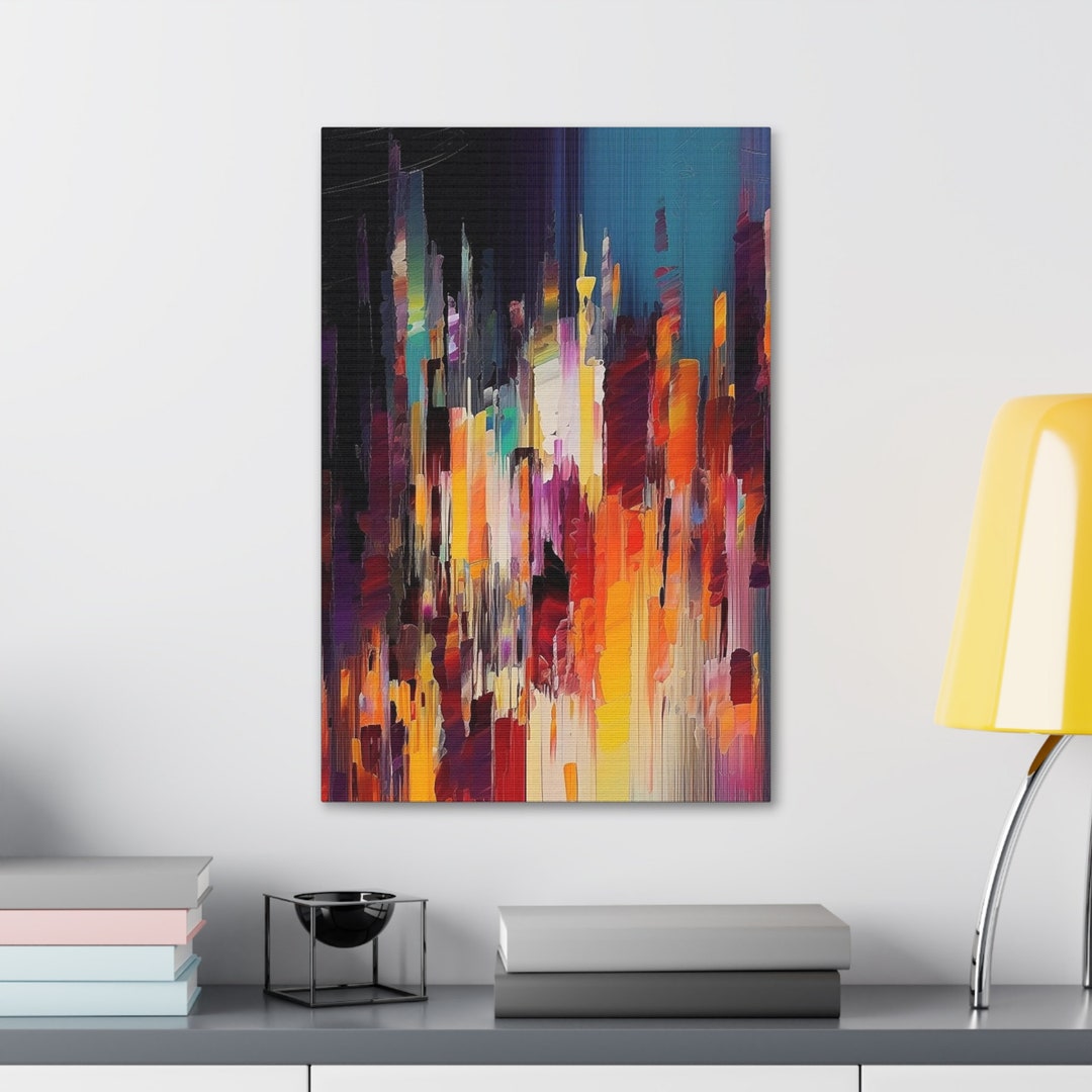 Rainbow Pixel Drip Abstract Painting Print. Ai Digital Oil Painting ...