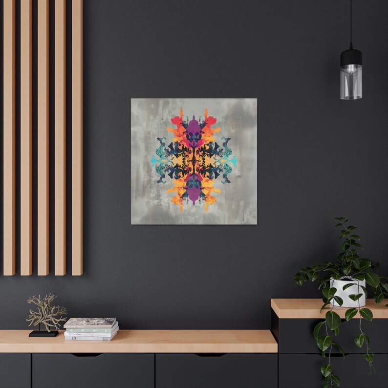 3: Art Print, Rorschach Test Inspired Multi-color Wall Decor, Concrete ...