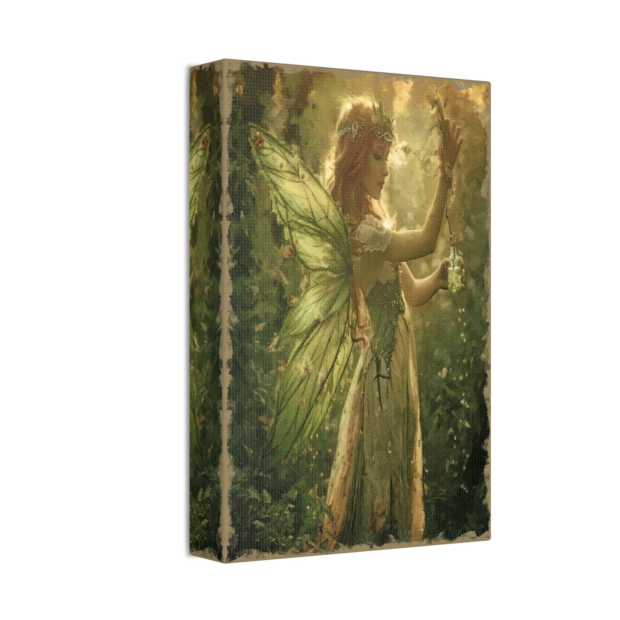 Enchanting Green Fairy Wall Art - Mystical Woodland Fairy Print ...