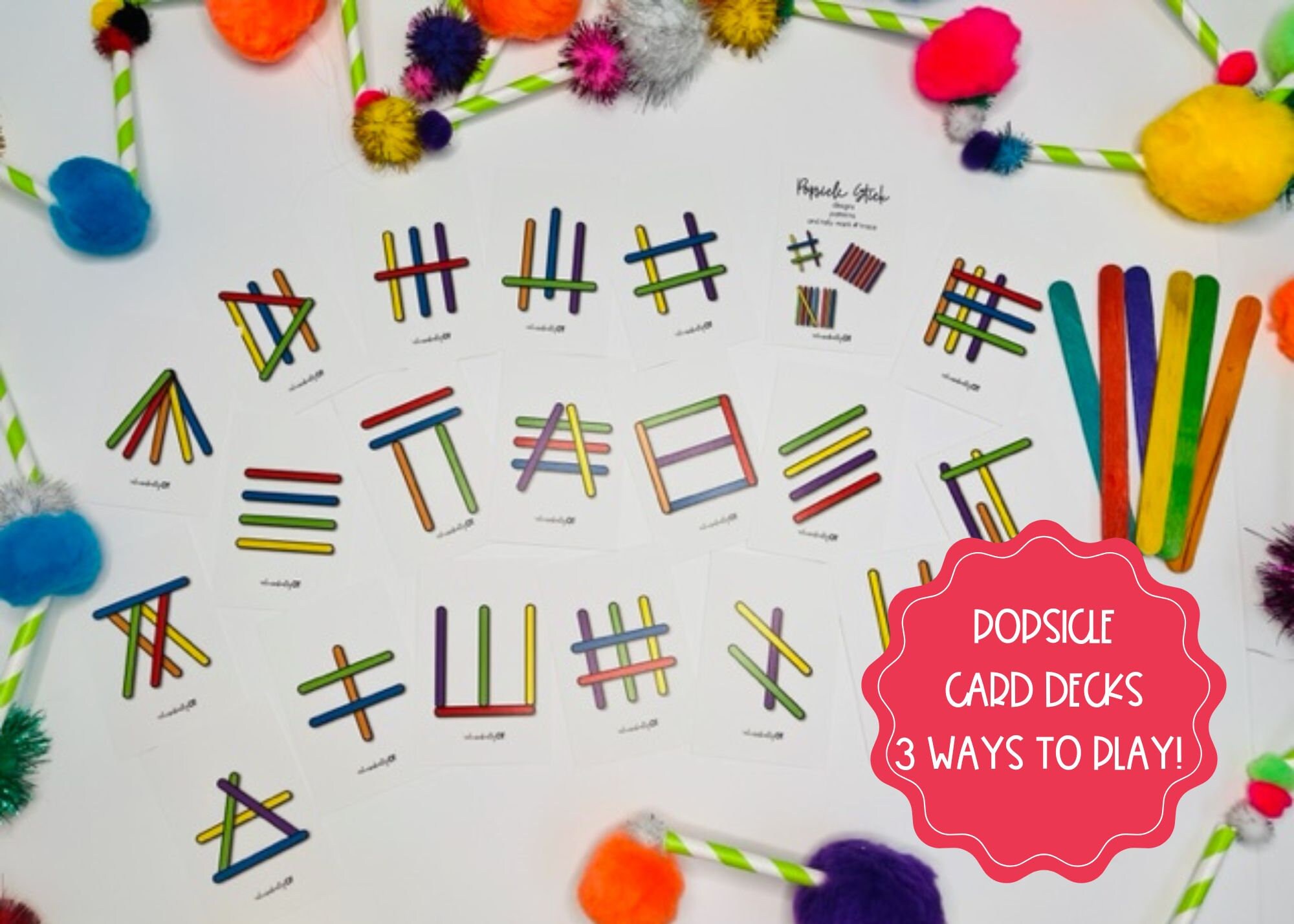 Popsicle Stick Flashcards - Etsy