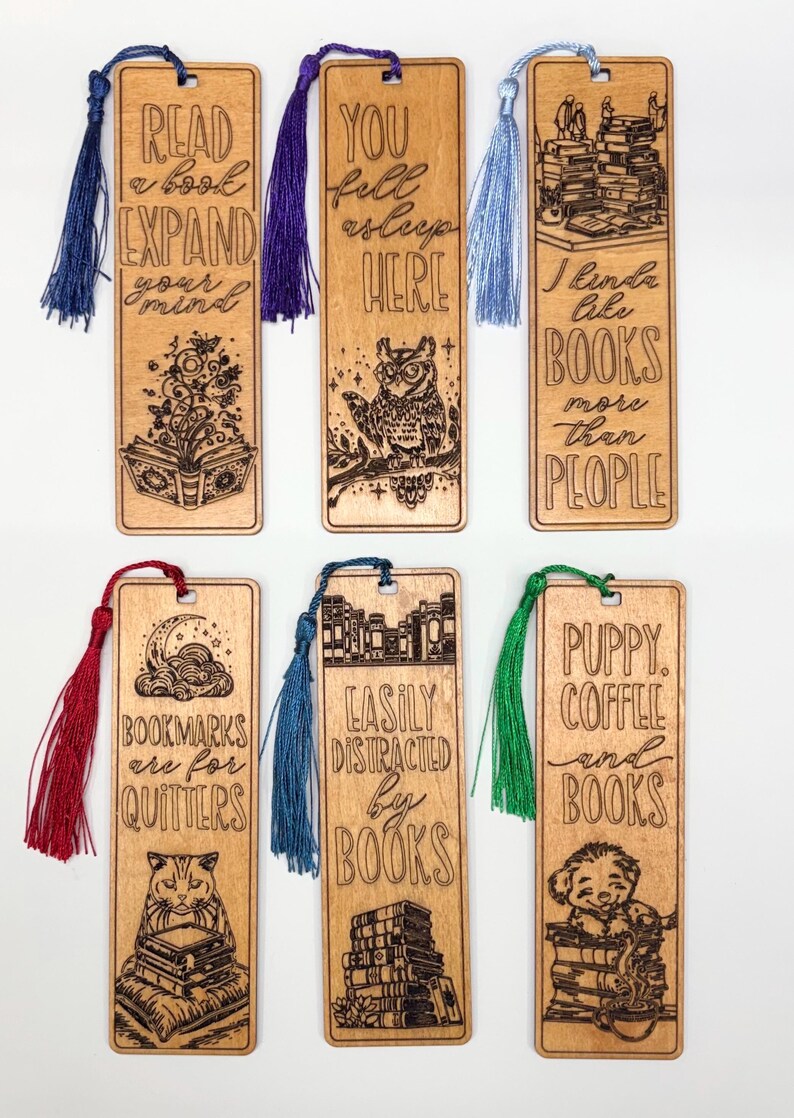 Wood Bookmarks With Tassel for Book Lovers - Etsy