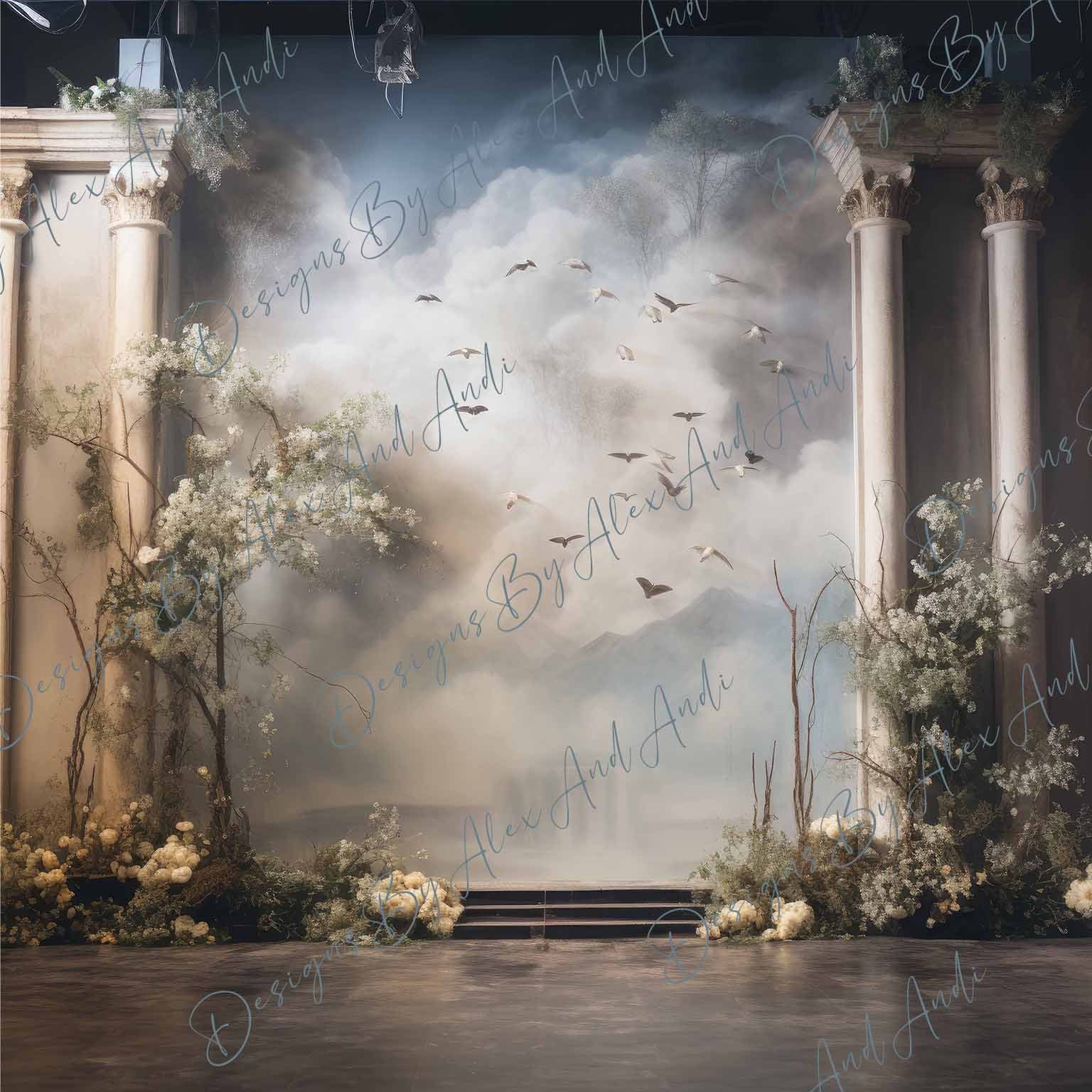 Baptism Studio Digital Backdrop Overlay Background Wedding Child Photo ...