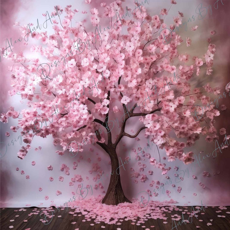 Cherry Blossom Tree Digital Backdrop Overlay Wedding Sweet 16 ...