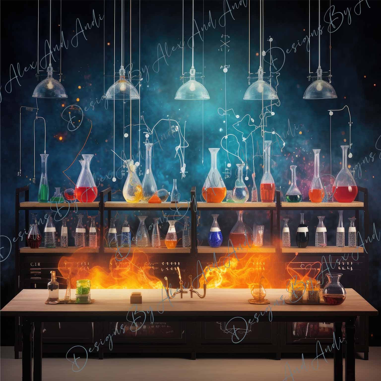 Mad Scientist Backdrop Background Digital Birthday Child Photo Shoot ...