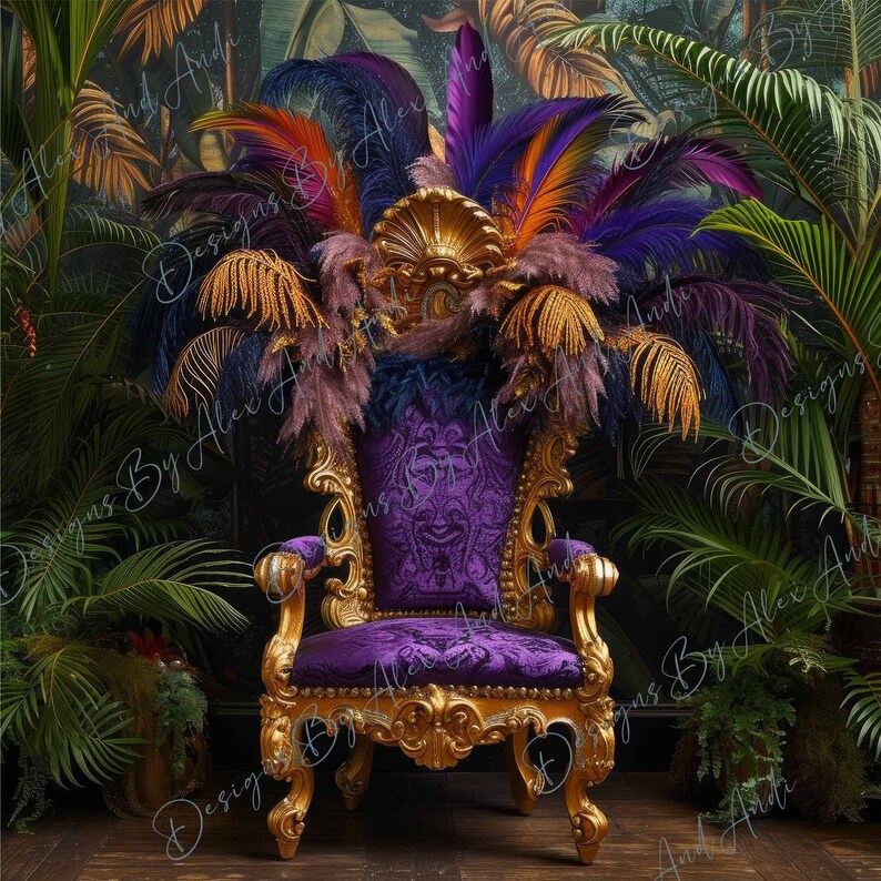 Mardi Gras Throne Digital Overlay Backdrop Background Event Photo ...