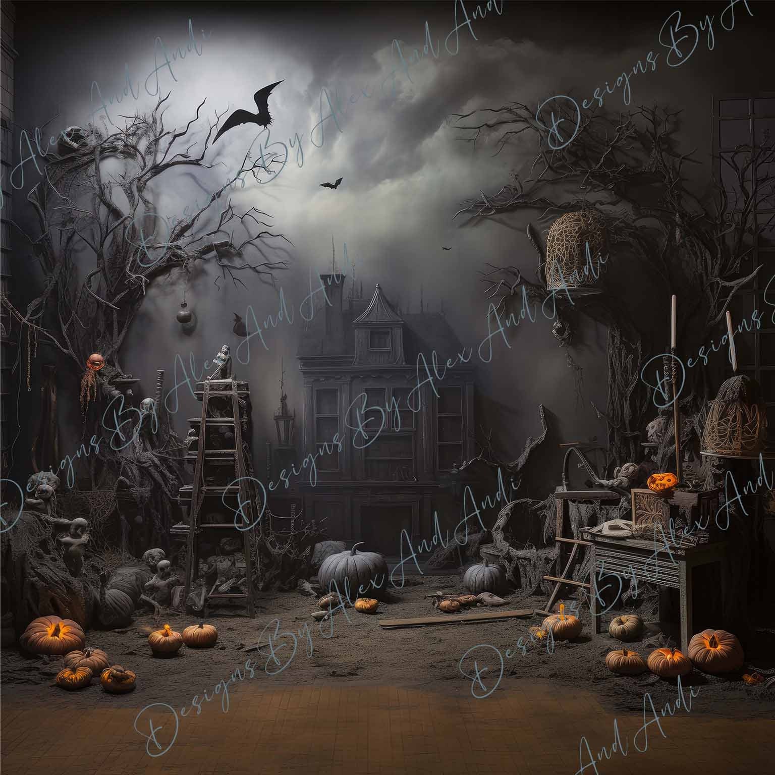 Halloween Studio Prop Backdrop Background Digital Birthday Child Photo ...