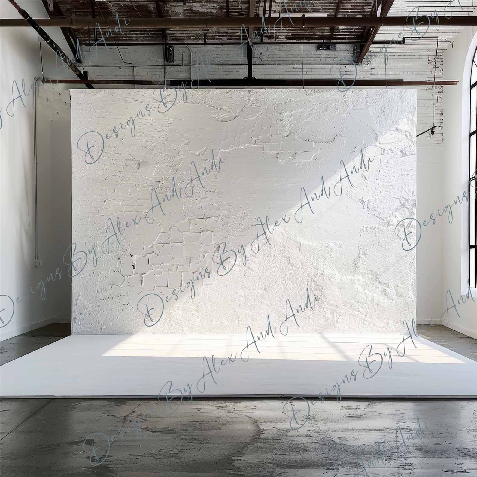 White Wall Studio Photo White Wedding Photo Shoot Wall Overlay Bridal ...