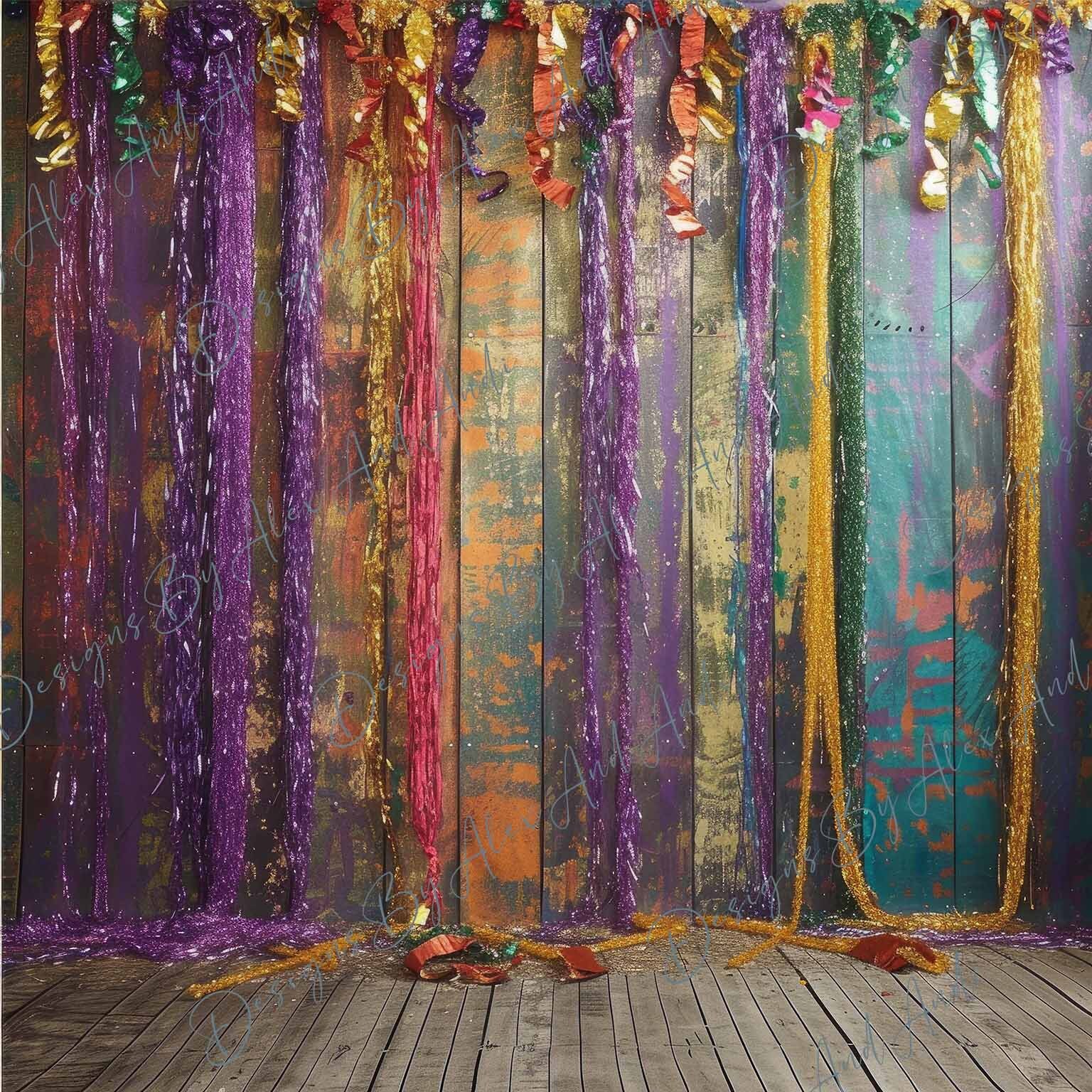 Mardi Gras Party Digital Backdrop Overlay Background Photo Party ...