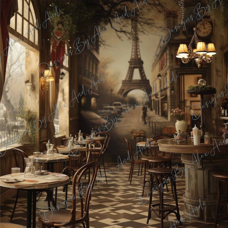 French Cafe Digital Overlay Backdrop Background Party Photo Picture ...
