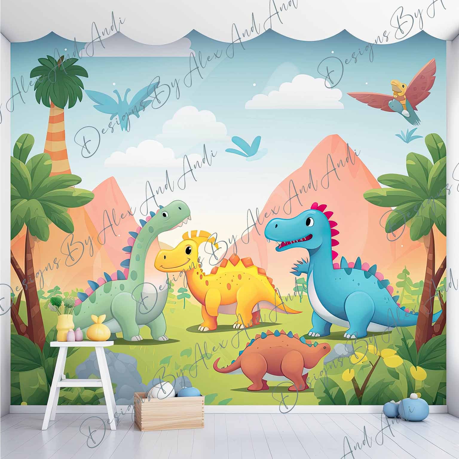Dinosaur Childrens Backdrop Background Digital Photo Shoot Studio ...