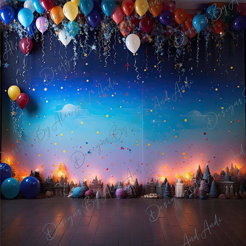 Party Studio Digital Backdrop Background Birthday Child Photo Shoot ...