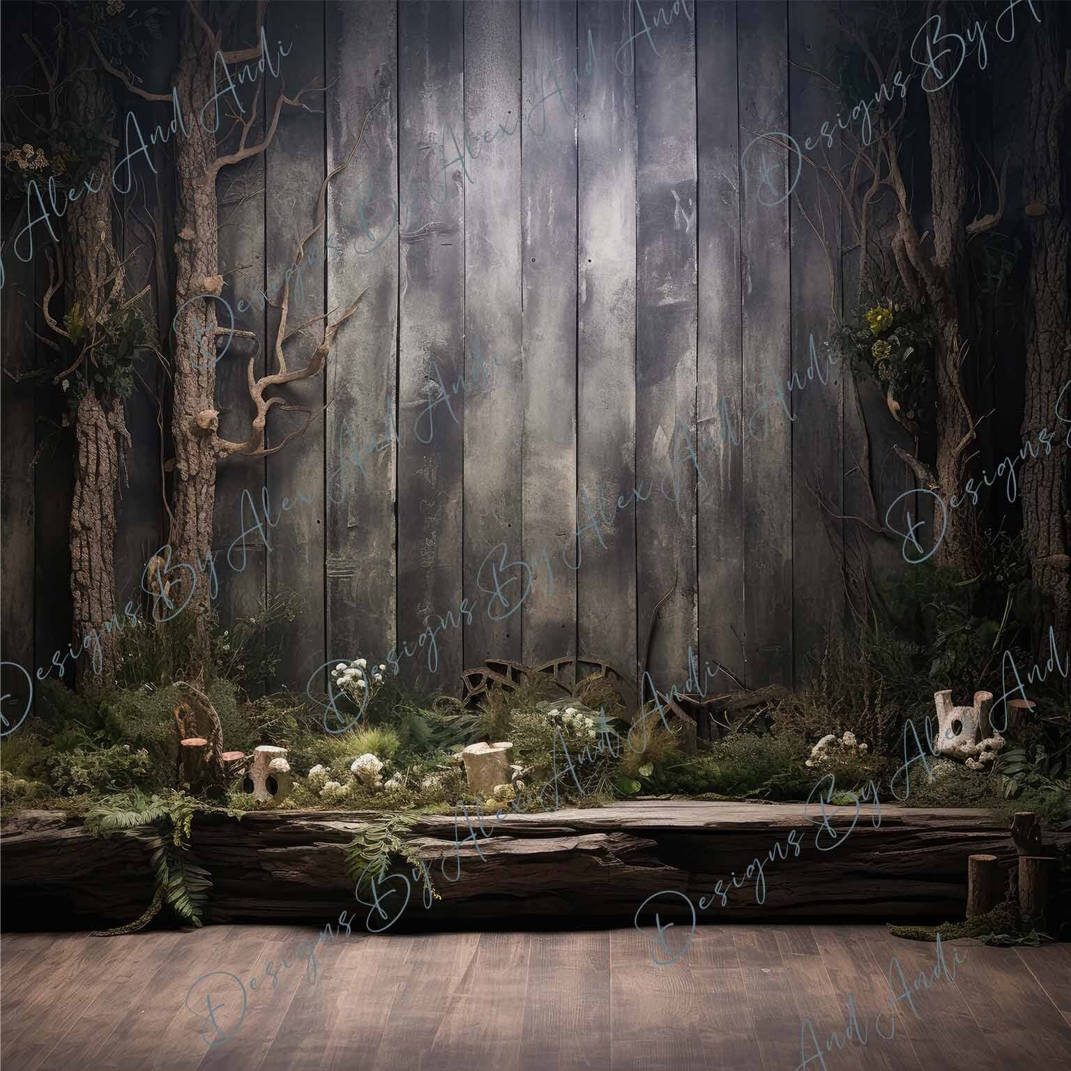 Wood Forest Studio Backdrop Background Digital Child Nature Photo Shoot ...