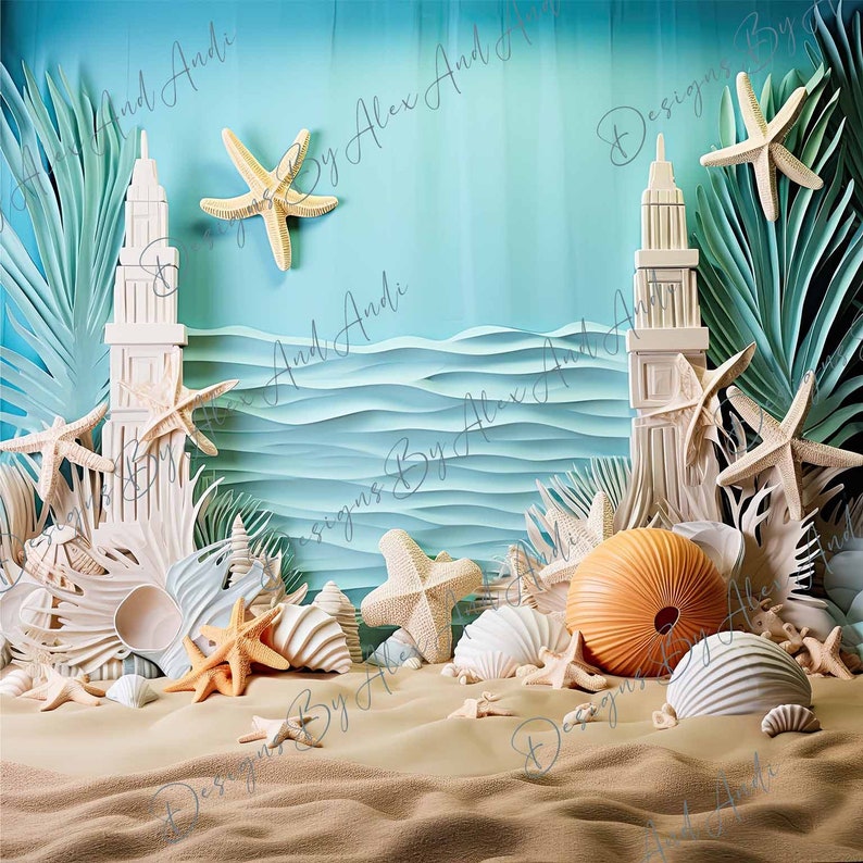 Beach Party Backdrop Background Digital Birthday Child Photo Shoot ...