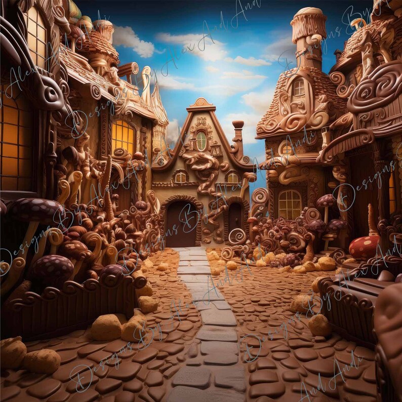 Chocolate Factory Backdrop Background Digital Birthday Child Photo ...