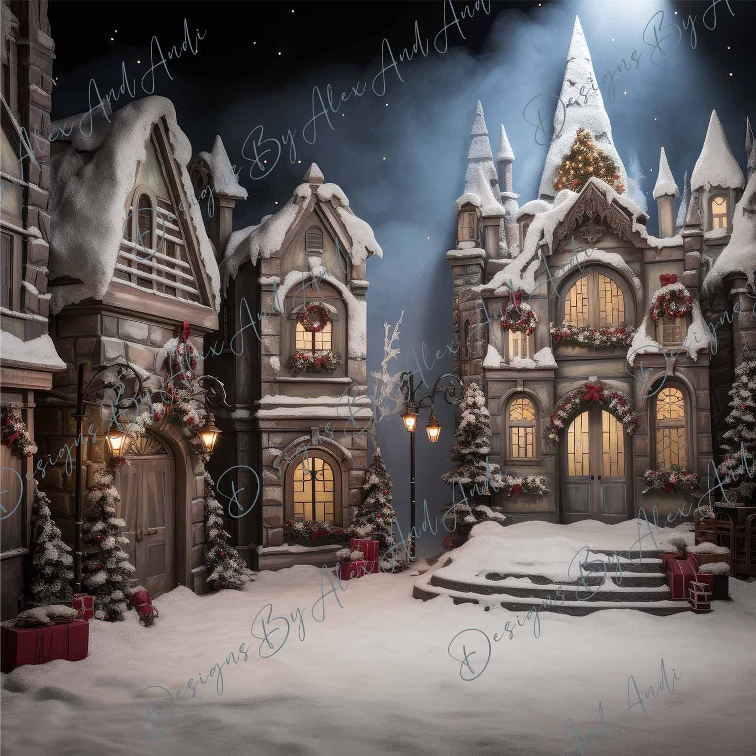 North Pole Prop Digital Backdrop Overlay Background Wedding Holiday ...