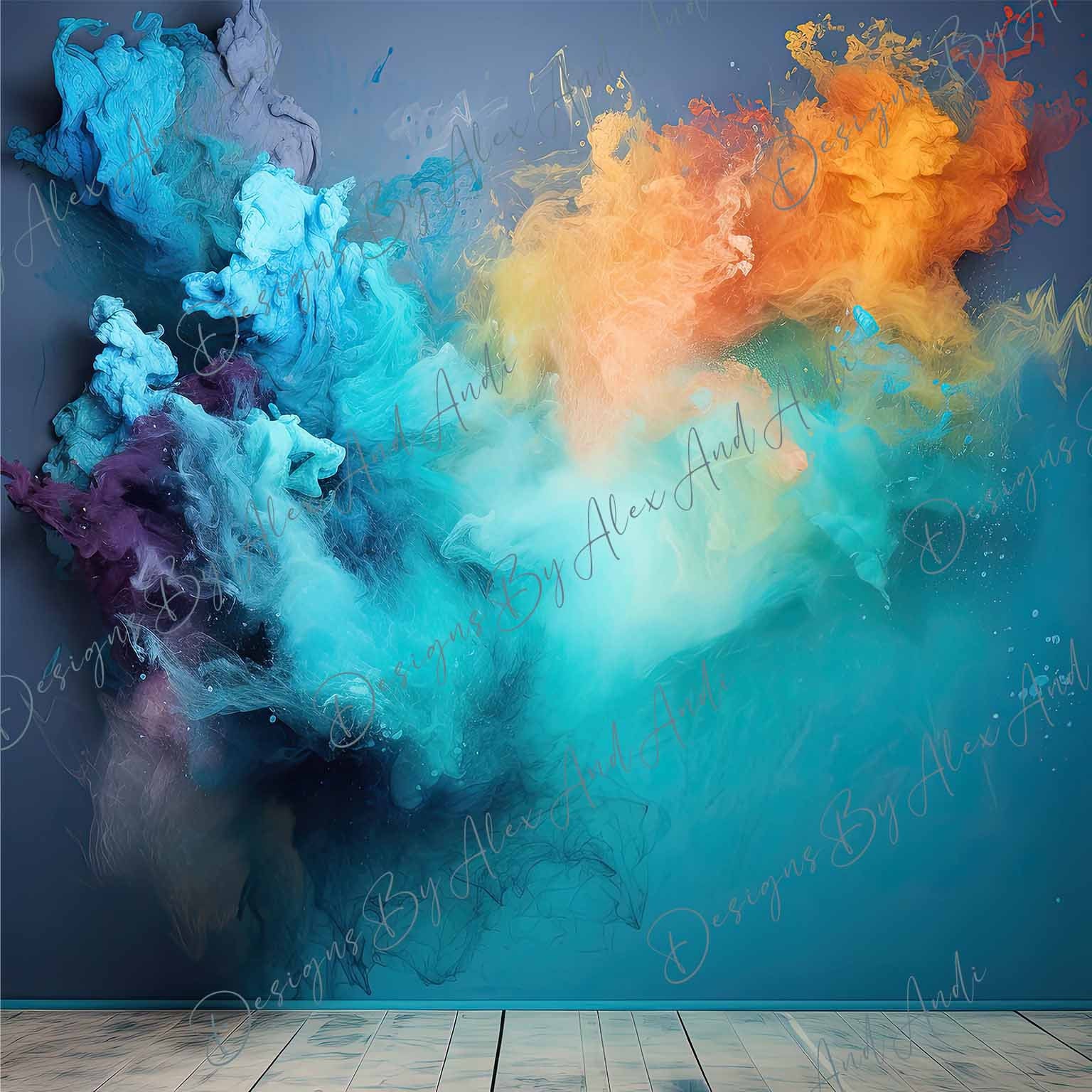 Color Wall Digital Backdrop Overlay Background Birthday Child Photo ...