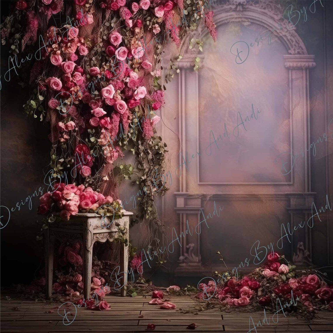 Rose Prop Backdrop Background Digital Birthday Child Photo - Etsy