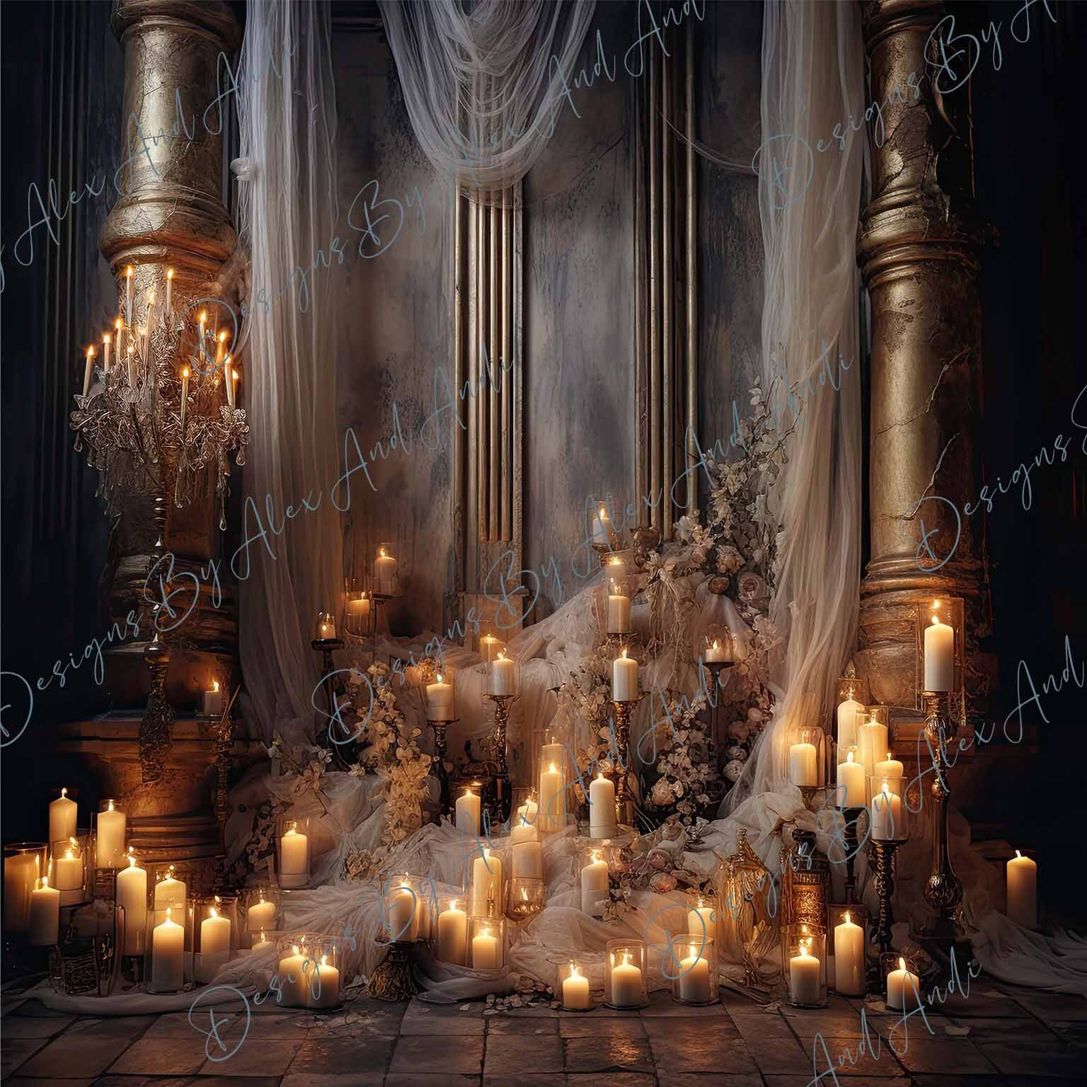 Candle Light Studio Backdrop Background Digital Birthday Child Photo ...