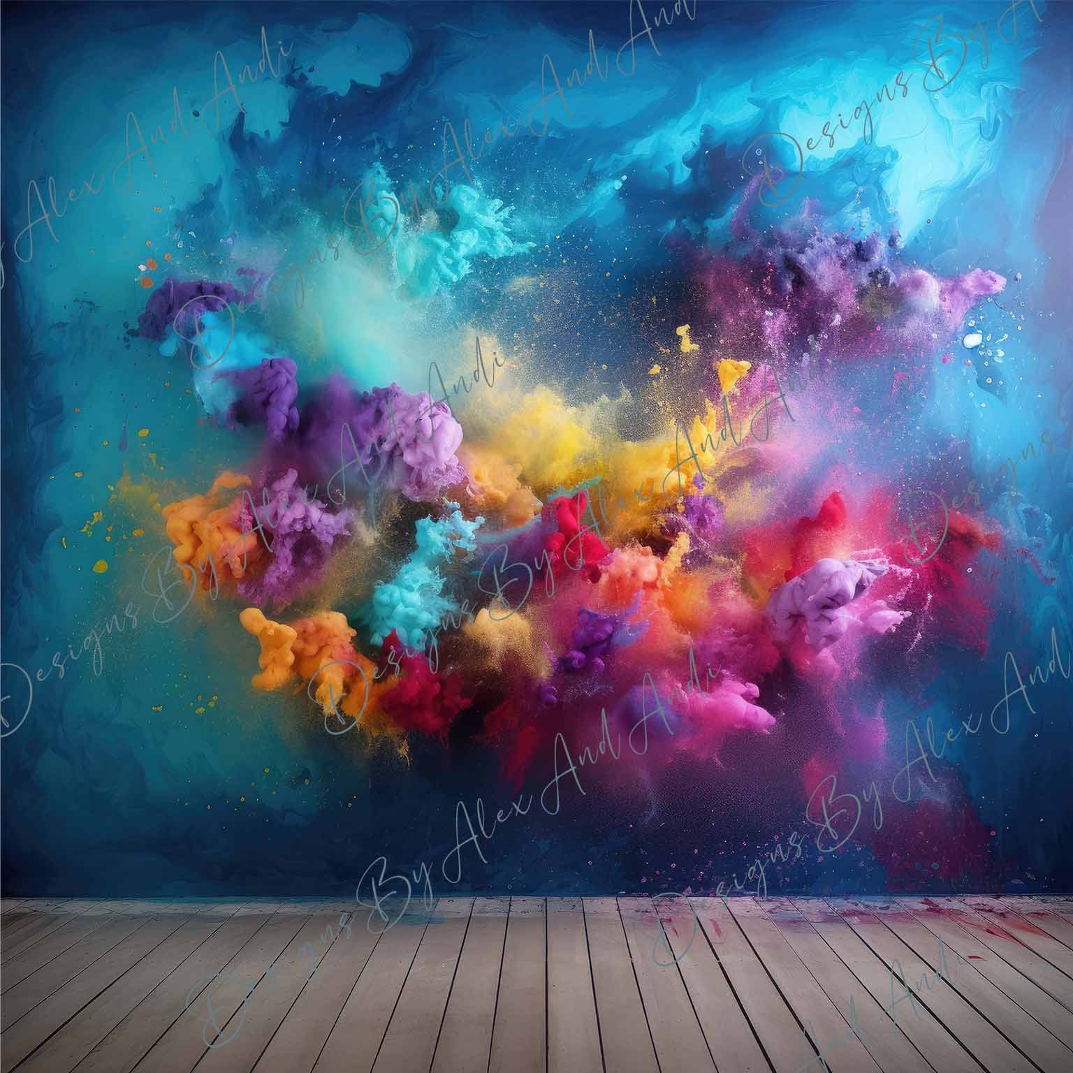 Color Wall Digital Backdrop Overlay Background Birthday Child Photo ...