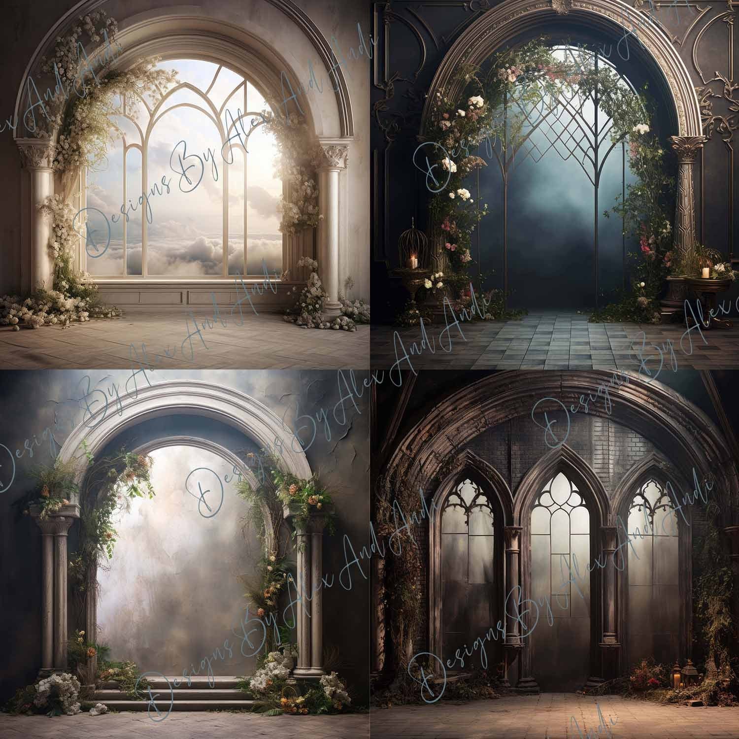 50 Arch Backdrop Backdrop Overlay Background Set Digital Photo Shoot ...