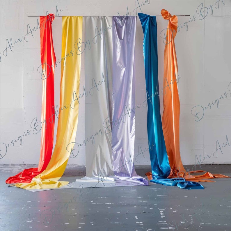 Plastic Ribbon Digital Backdrop Overlay Wedding Background Event Photo ...