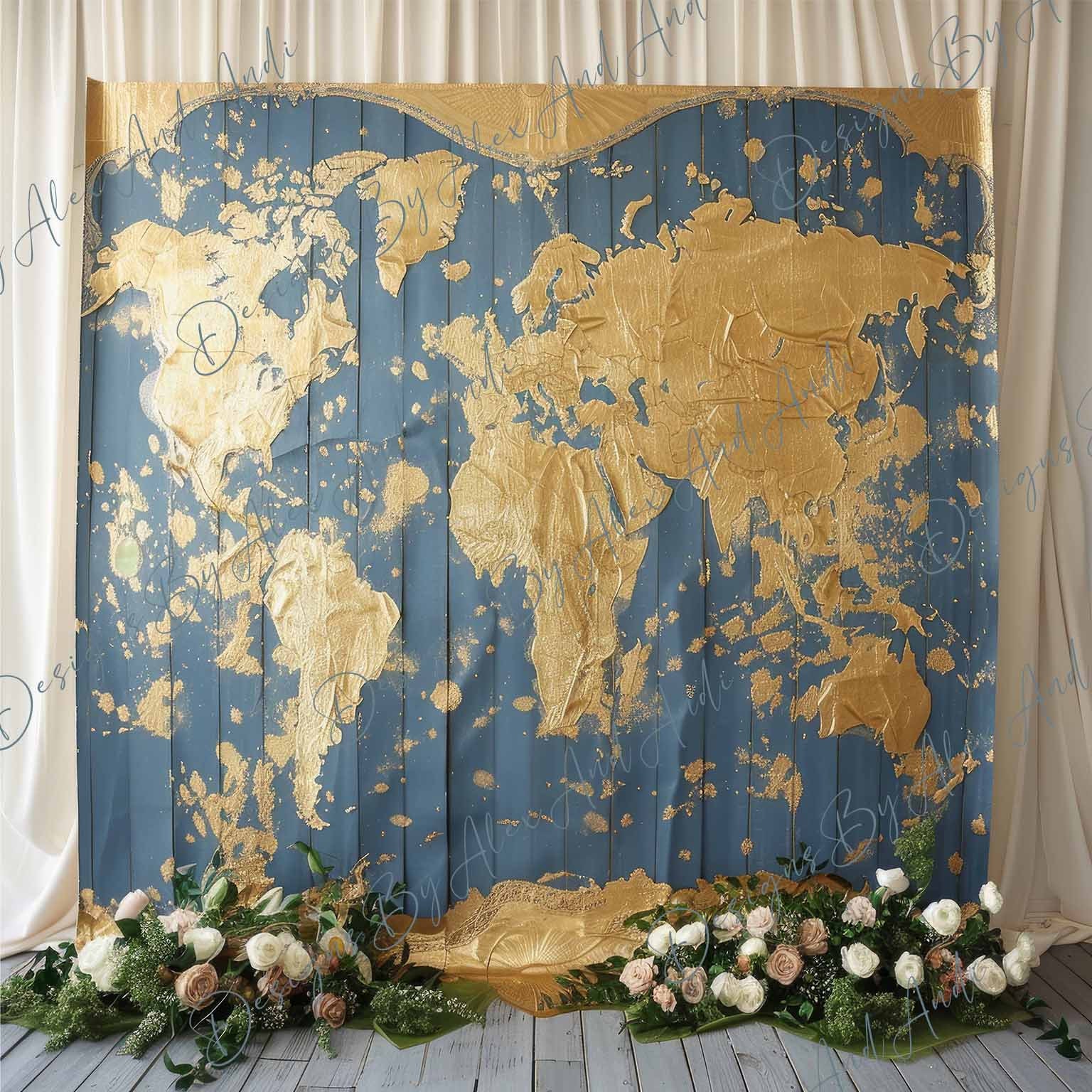 World Map Wedding Digital Backdrop Overlay Background Wedding Photo ...