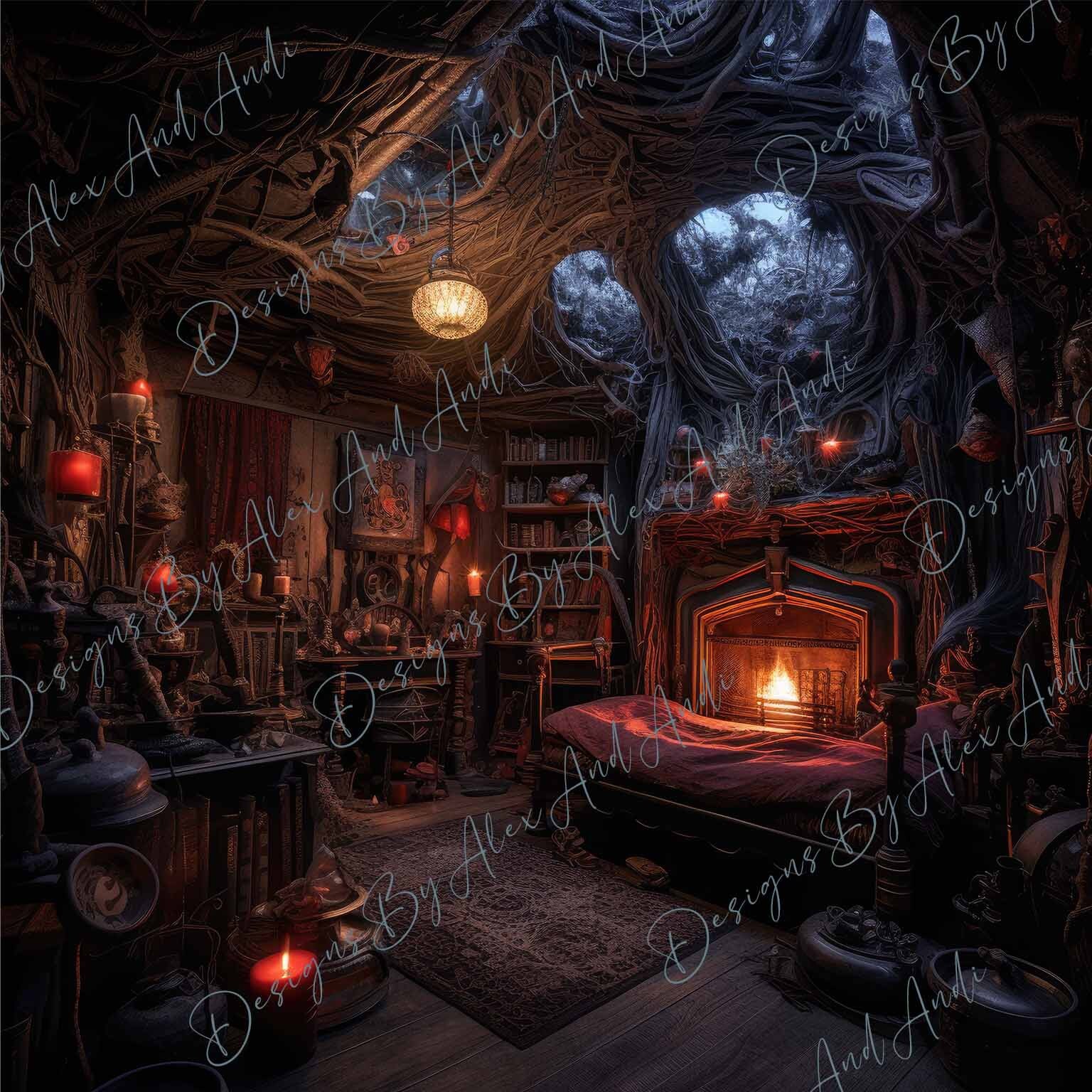 Witch House Digital Backdrop Background Birthday Child Photo Shoot ...