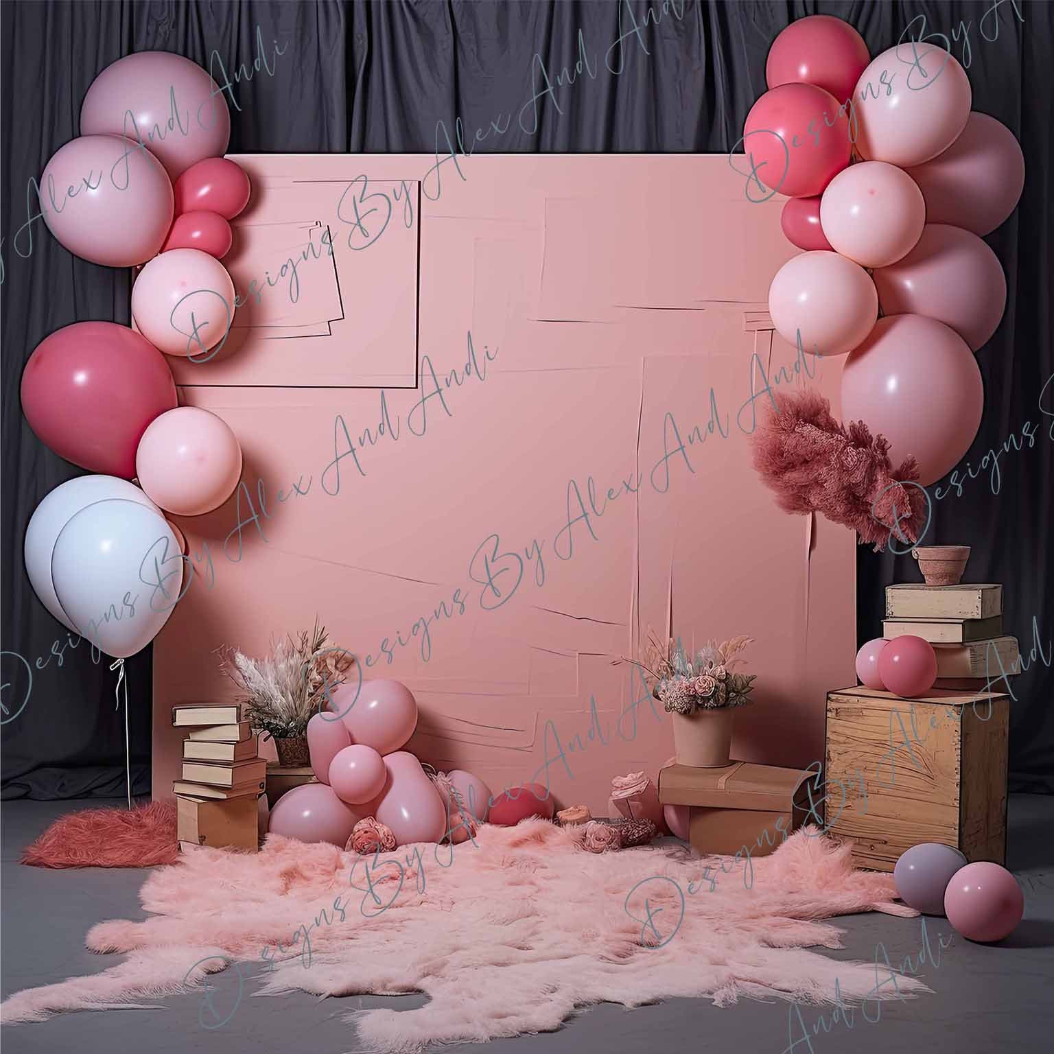 Pink Gender Reveal Digital Backdrop Overlay Background Photo Shoot ...