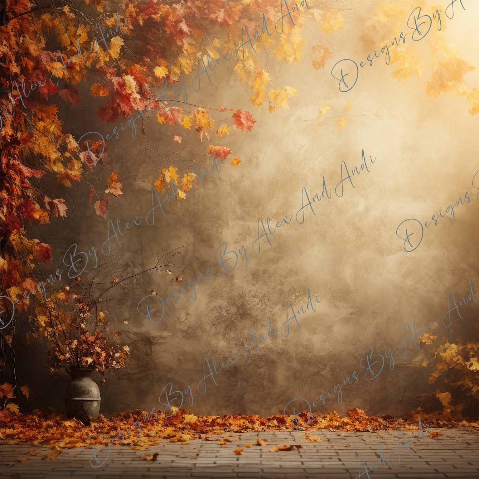 Autumn Wall Digital Backdrop Background Birthday Child Photo Shoot ...
