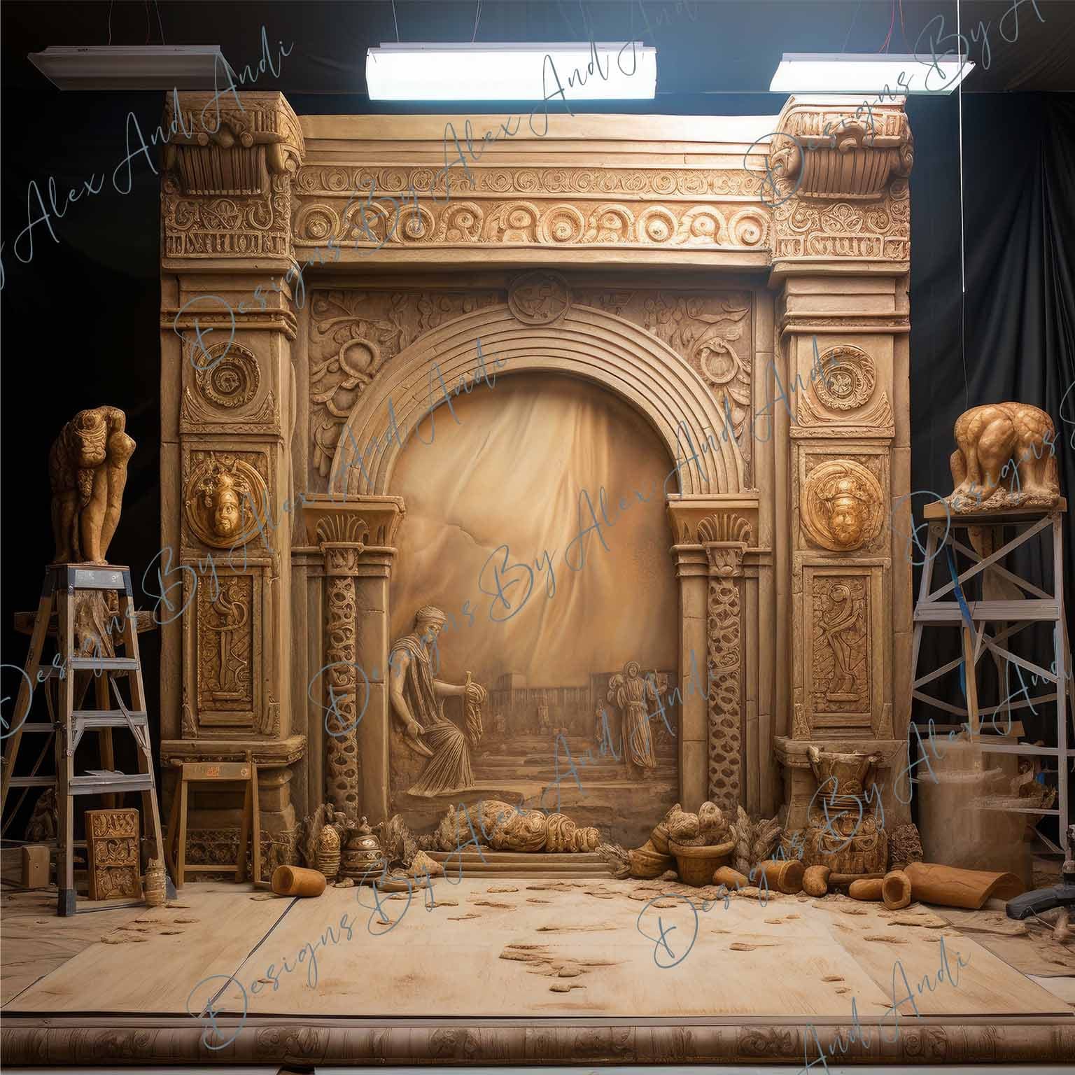 Ancient Greek Studio Digital Backdrop Overlay Wedding Sweet 16 ...