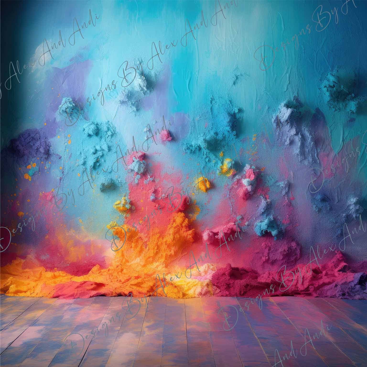 Paint Digital Backdrop Overlay Background Birthday Child Photo Shoot ...