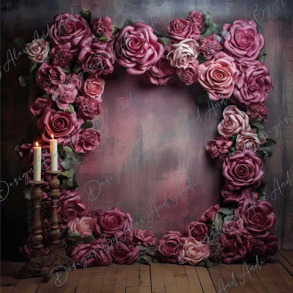 Rose Wall Backdrop Background Digital Birthday Child Photo Shoot ...