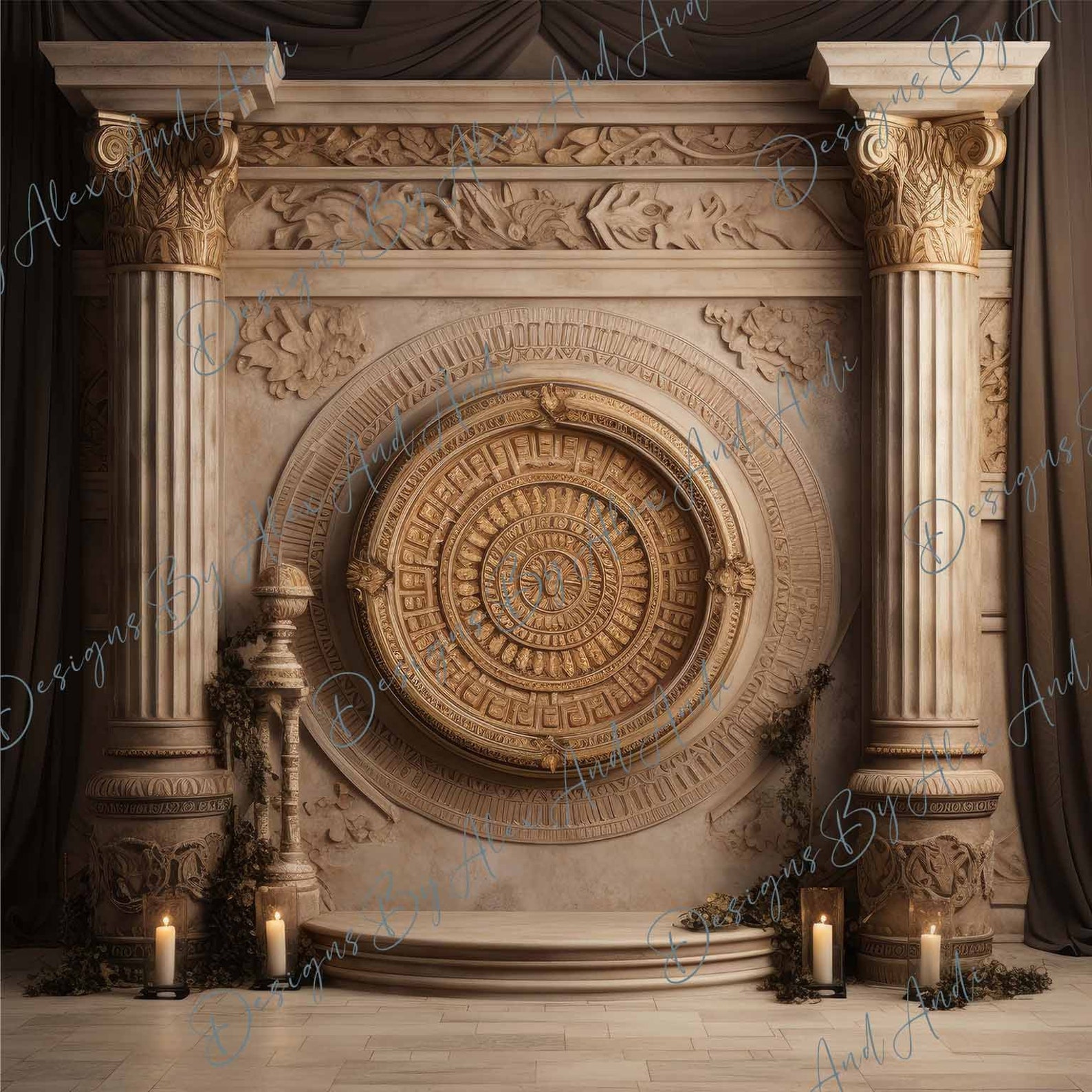 Ancient Greek Digital Backdrop Overlay Wedding Sweet 16 Background ...